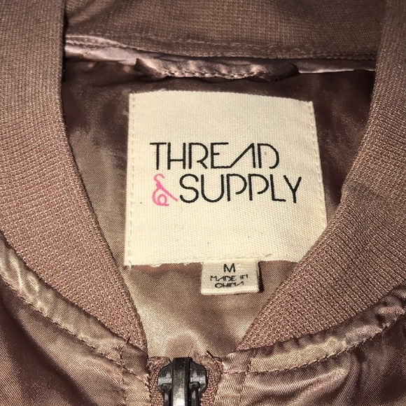 Thread & Supply | Jackets & Coats | Thread Supply Rose Pink Satin Bomber Jacket Sz M | Poshmark